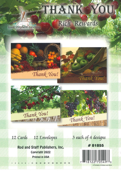 BOXED CARD - THANK YOU - RICH REWARDS, Believer`s Bookshelf Canada ...
